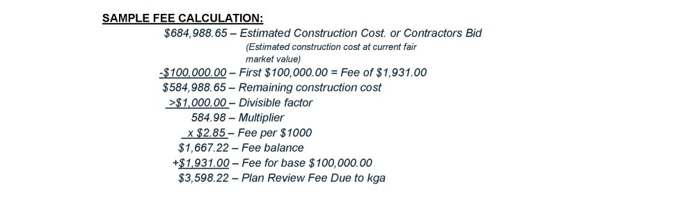 Plan Review Fee Calculation